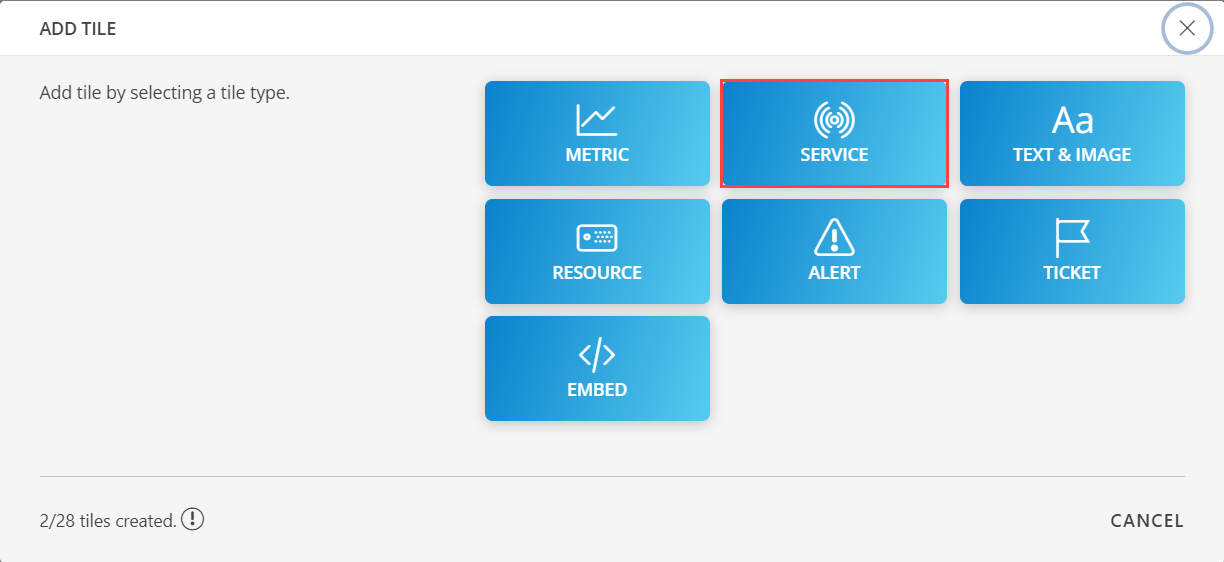 Service Tile | OpsRamp Documentation